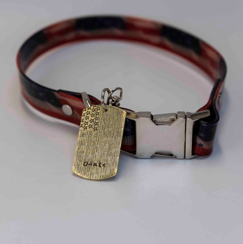 American Flag Military Dog Tag Style Keychain Personalized - Etsy