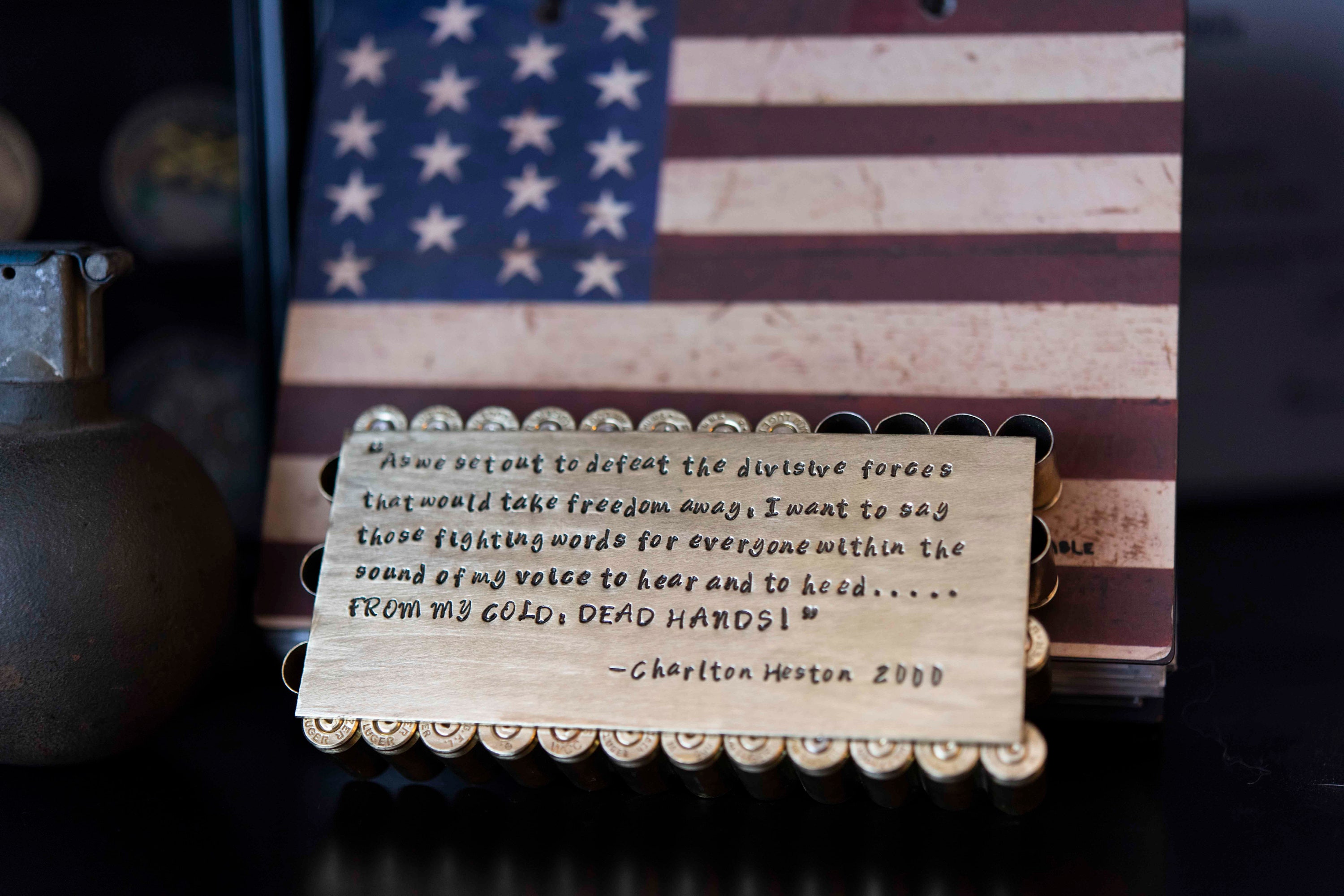 Personalized 9mm Bullet American Flag Desk Decor, Pro Gun, 2nd ...