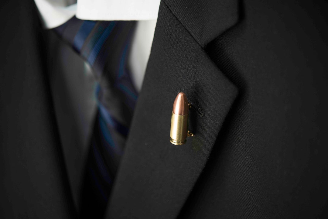 Brass Bullet Lapel Pin, Ammo Boutonniere, Groomsman Gift, Best Man ...