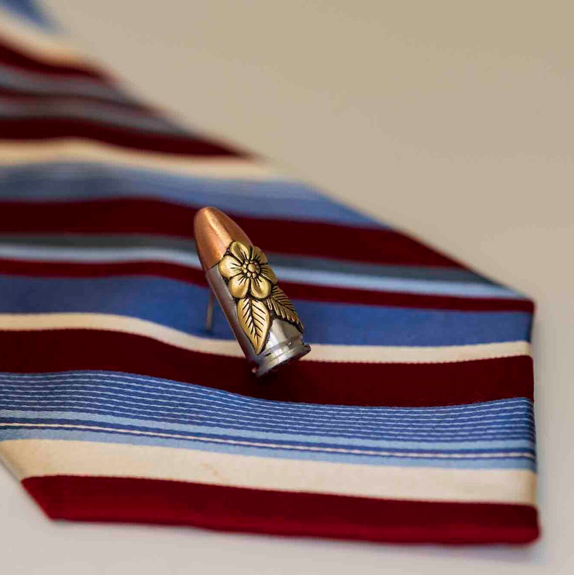 Floral Silver Bullet Lapel Pin Ammo Boutonniere Groomsmen | Etsy