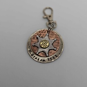 Custom Sheriff Deputy Badge Keychain, Personalized Dog Tag, Police ...