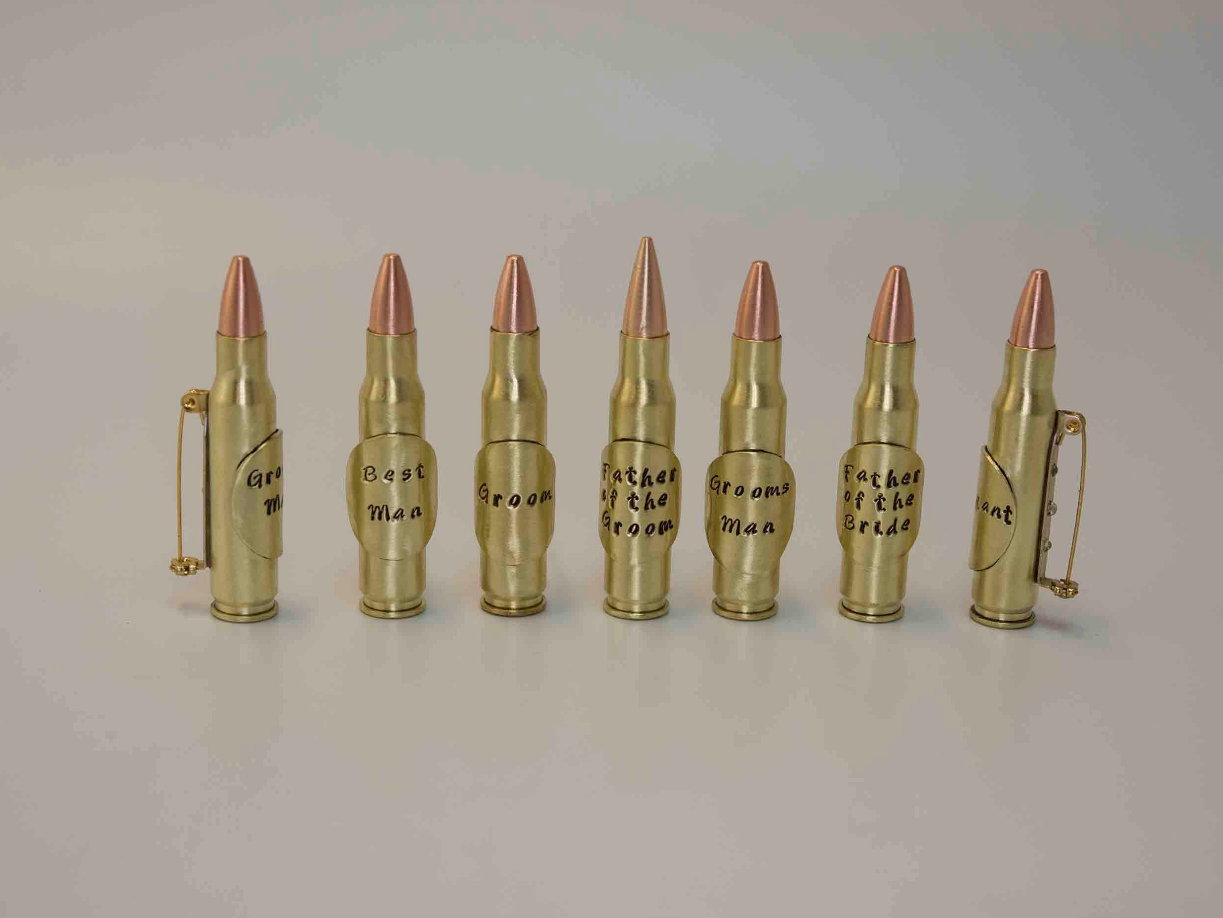 Personalized Bullet Boutonniere Custom Groomsman Ammo Lapel - Etsy