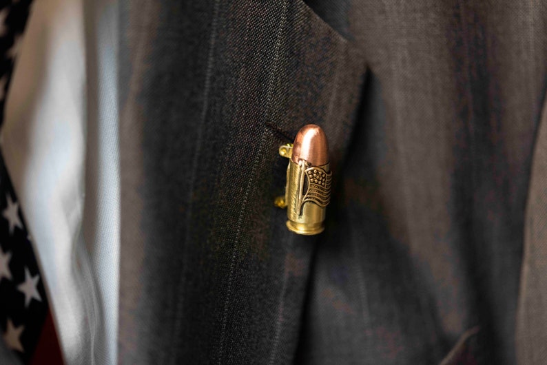 American Flag Bullet Boutonniere, Patriotic Lapel Pin Hat Pin, 2nd ...