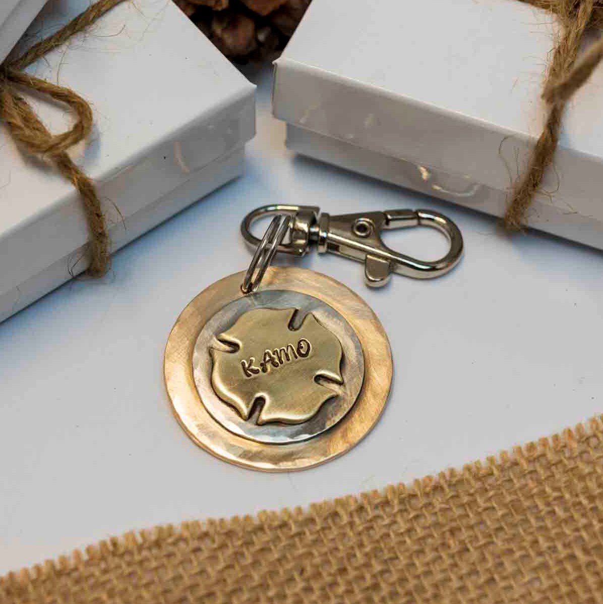 Custom Maltese Cross Personalized Keychain Name Tag Dog | Etsy