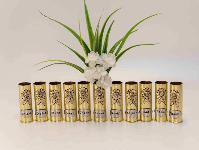 Personalized Bullet Lapel Pin Vase Custom Shotgun Boutonniere Upscale ...