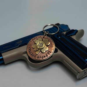 Patriotic Lucky Clover Bullet Keychain, American Flag Dog Tag, Pro Gun ...