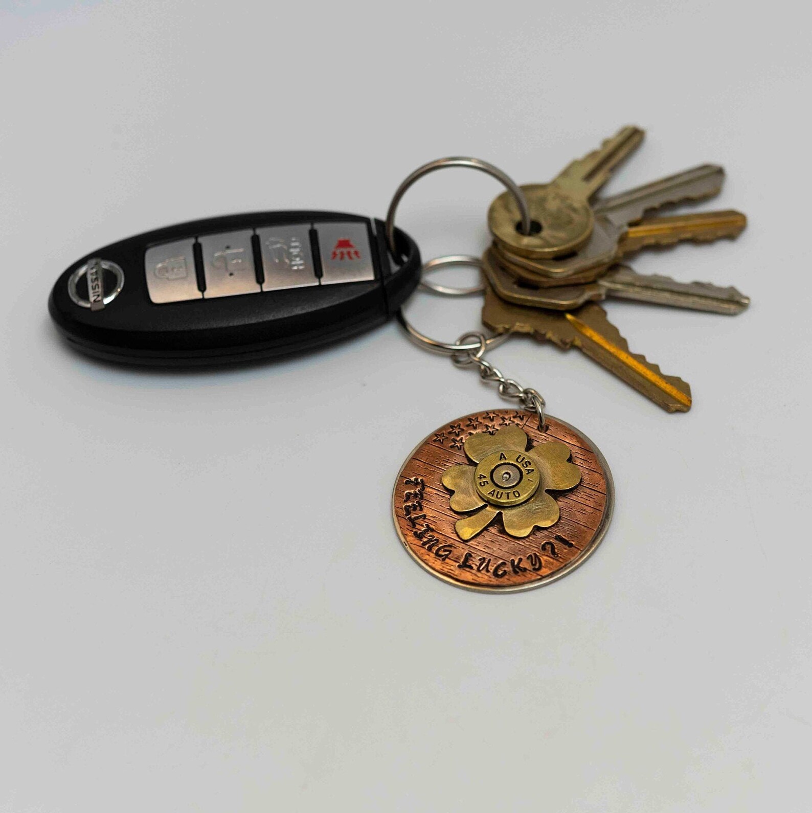 Patriotic Lucky Clover Bullet Keychain American Flag Dog Tag | Etsy