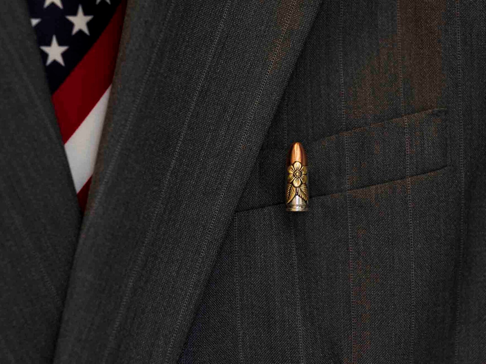 Floral Silver Bullet Lapel Pin Ammo Boutonniere Groomsmen | Etsy