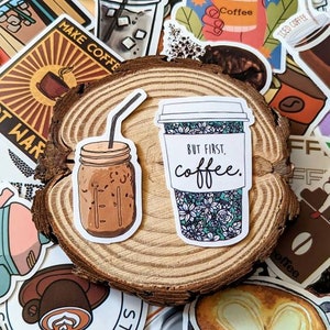 100 Coffee Stickers Wrapped Gift, 2023 Set, Colorful Caffeine & Creamer ...