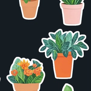 Digital Stickers, Boho Houseplant Stickers, Daily Planner, iPad ...