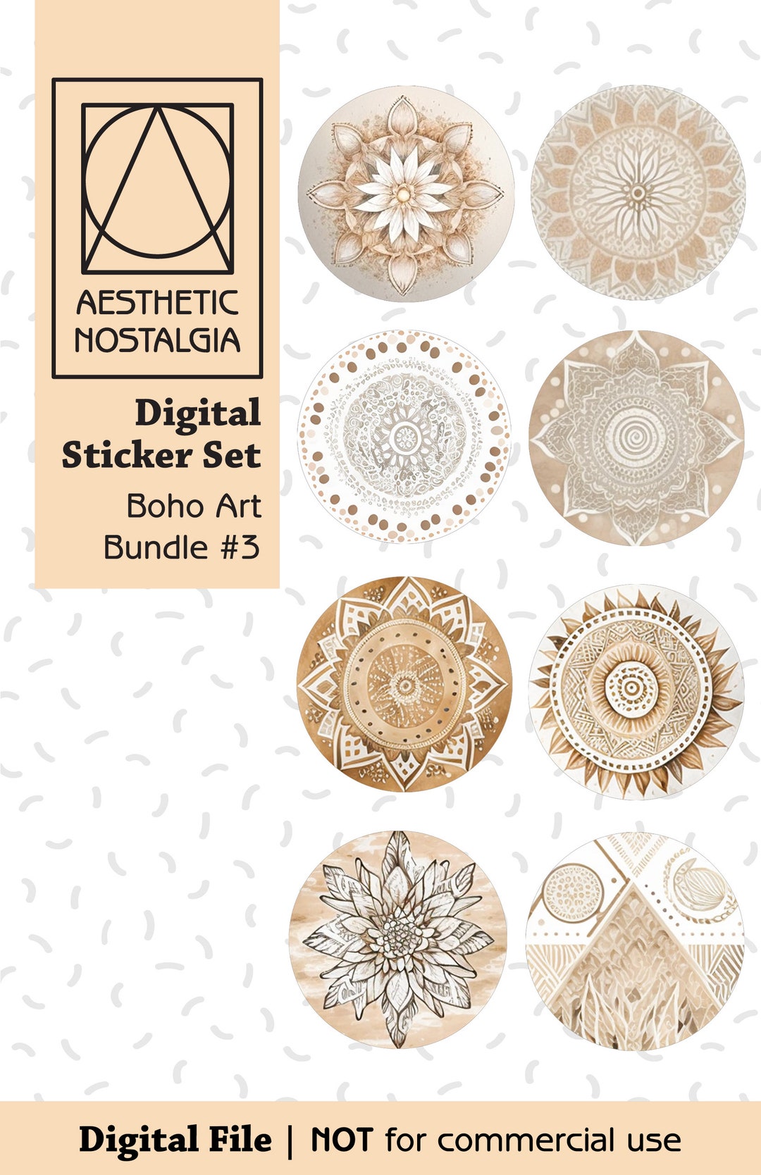 Digital Stickers, Boho Sticker Set, Boho Wall Art, Daily Planner, iPad ...