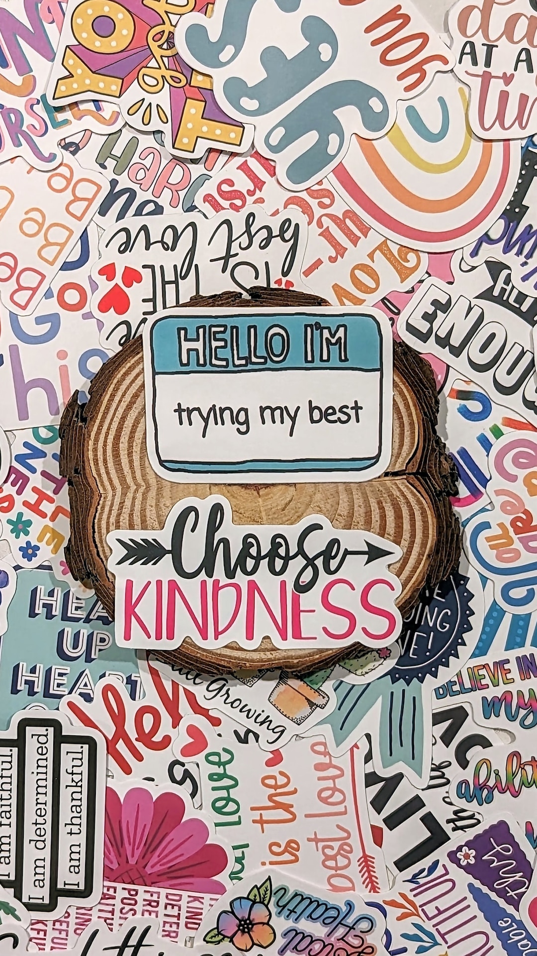 50 Fun Positive Affirmation Sticker Pre-wrapped Gift, Colorful Mental ...