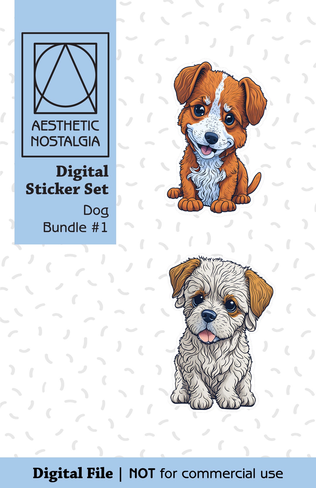 Digital Stickers, Cute Dog Sticker, Daily Planner, iPad Stickers ...