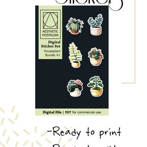 Digital Stickers, Boho Houseplant Stickers, Daily Planner, iPad ...