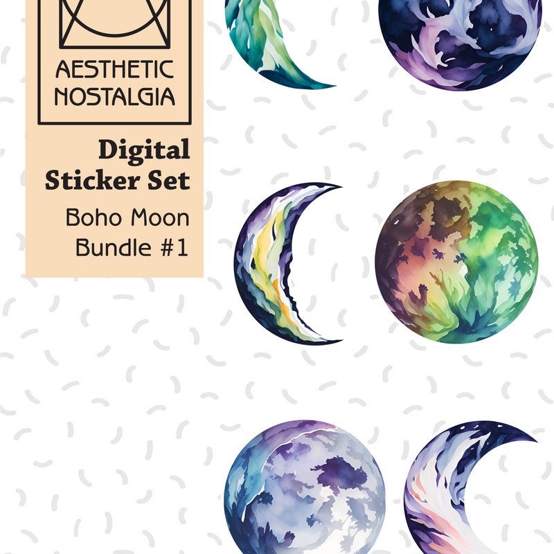 Moon Stickers - Etsy UK