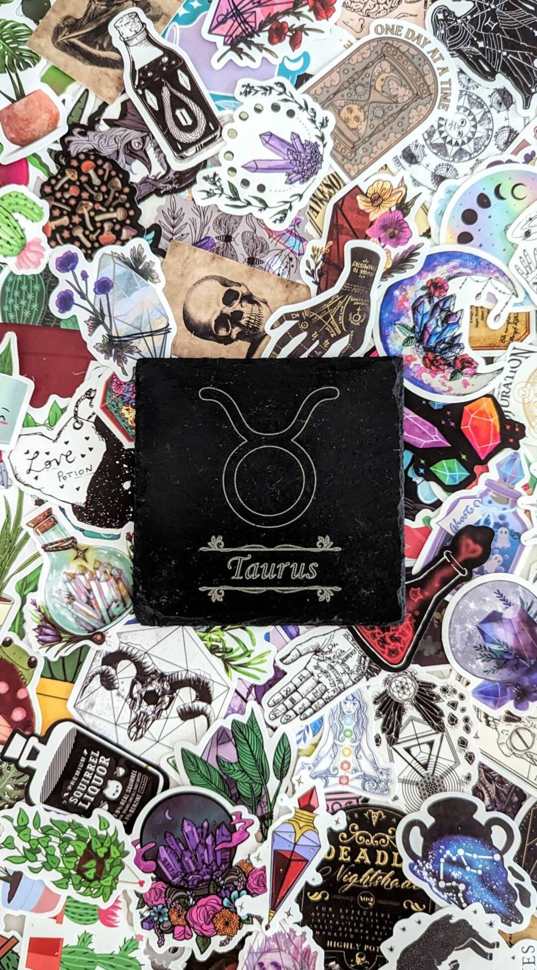 Zodiac Coaster & Sticker Gift Set With Custom Engraved Message ...