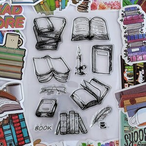 Literary & Book Stamps Sticker Gift Set for Kids, Teens, Teachers ...