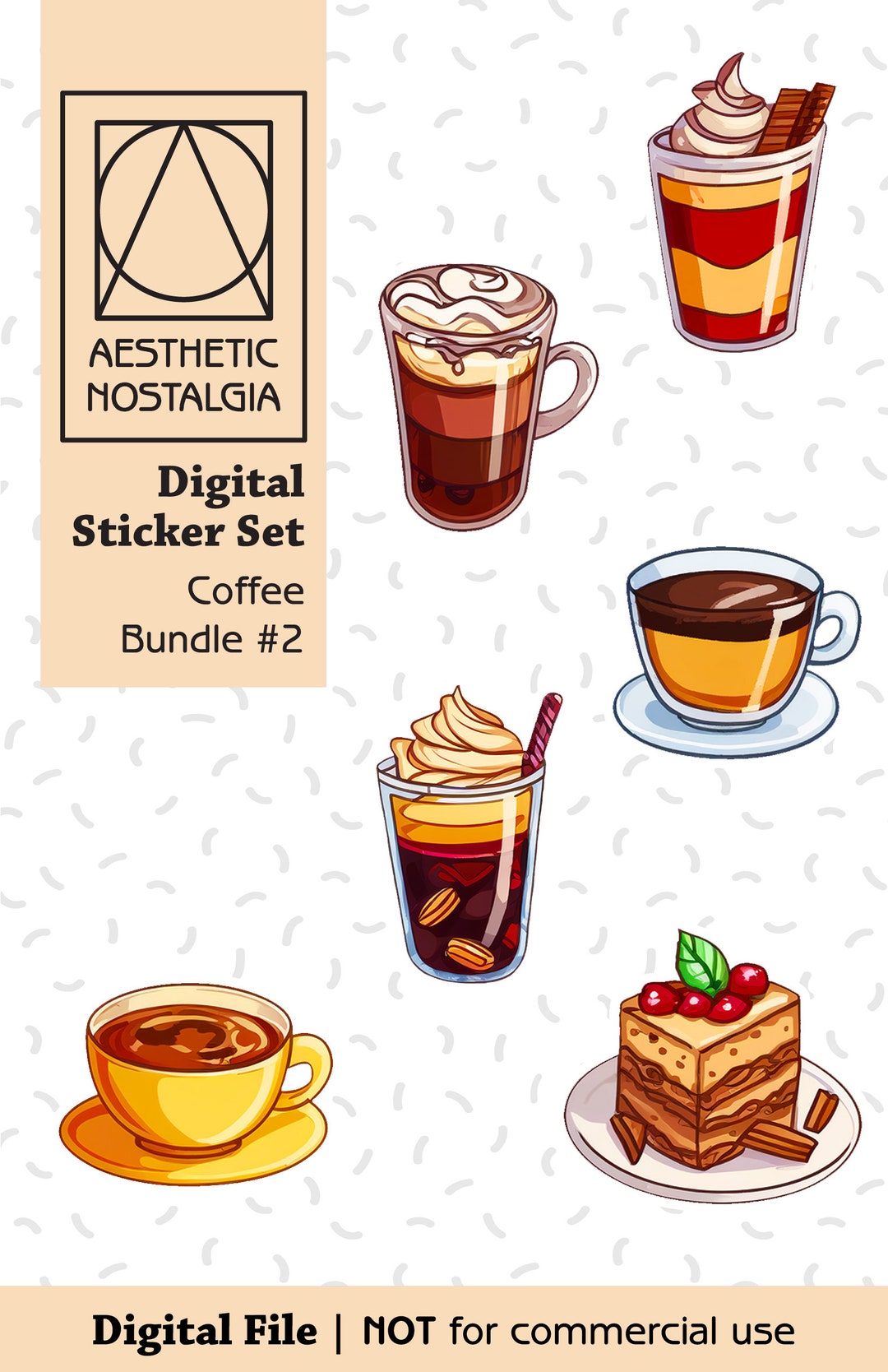 Digital Stickers, Boho Sticker Set, Coffee Mug, Cute Coffee Sticker ...