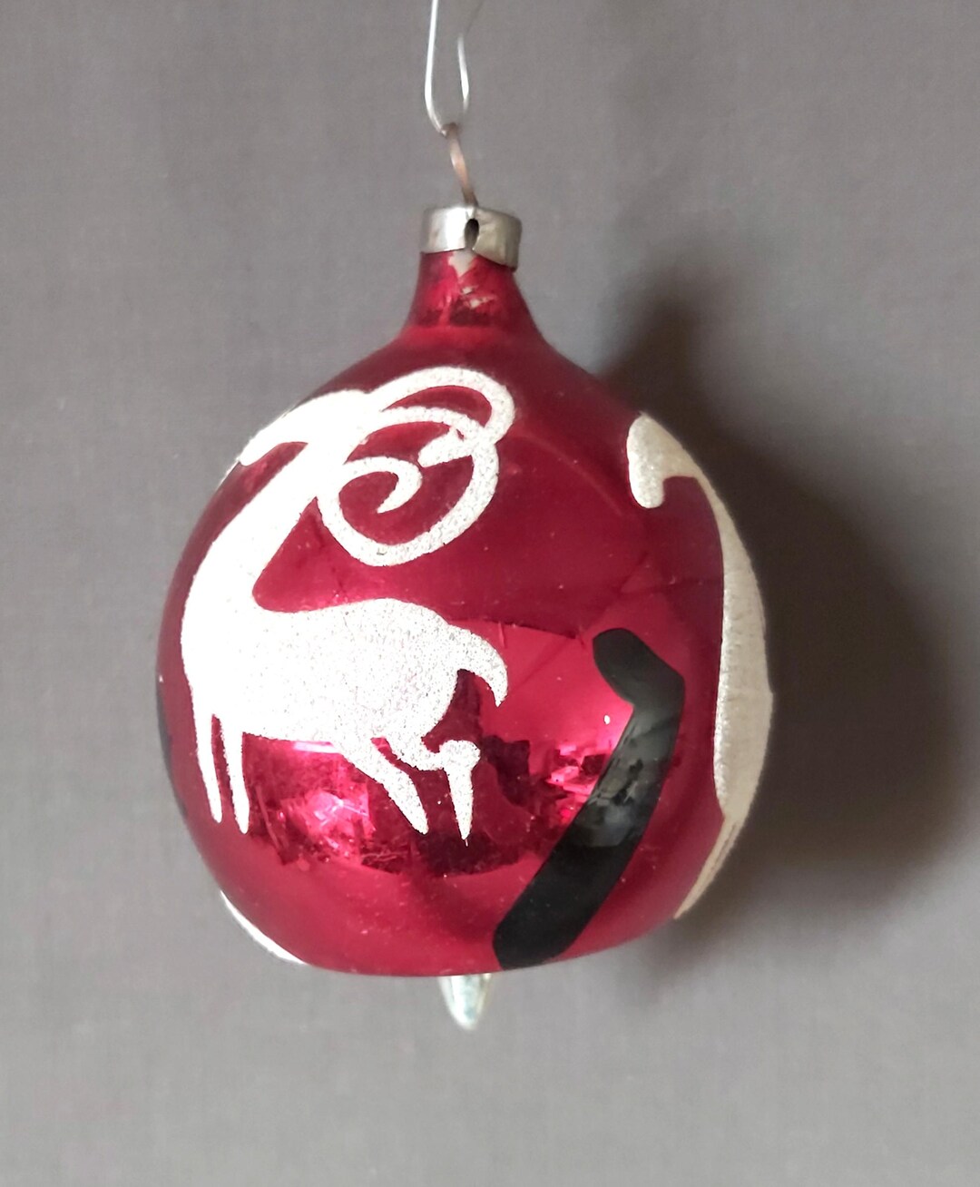 Vintage Glass Christmas Ball Venetian Dew Animals Collectible ...