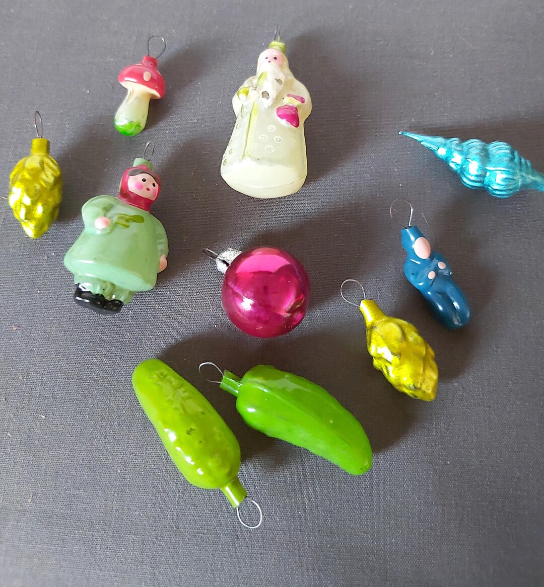 Rare Early 20th Century German Miniature Glass Feather Tree Decorations ...