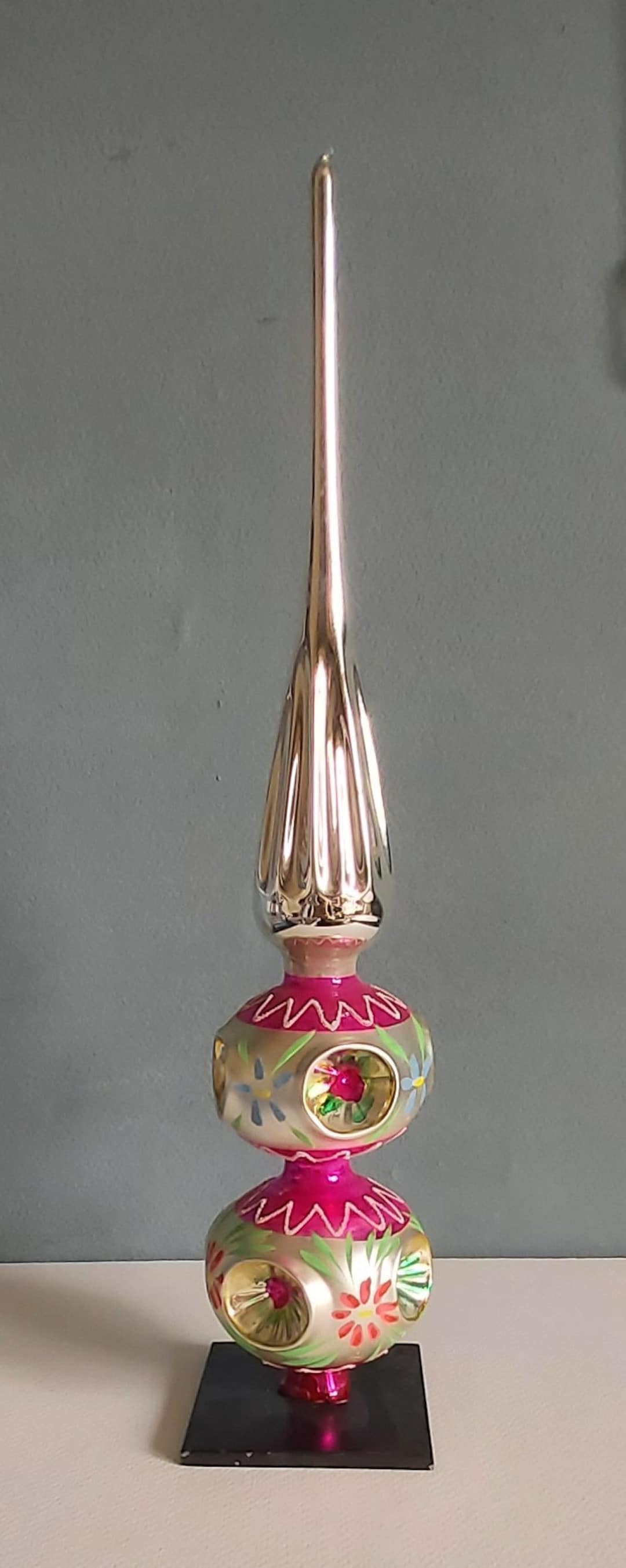 Vintage Diorama Silver Glass Tree Peak Top Christmas Ornament - Etsy