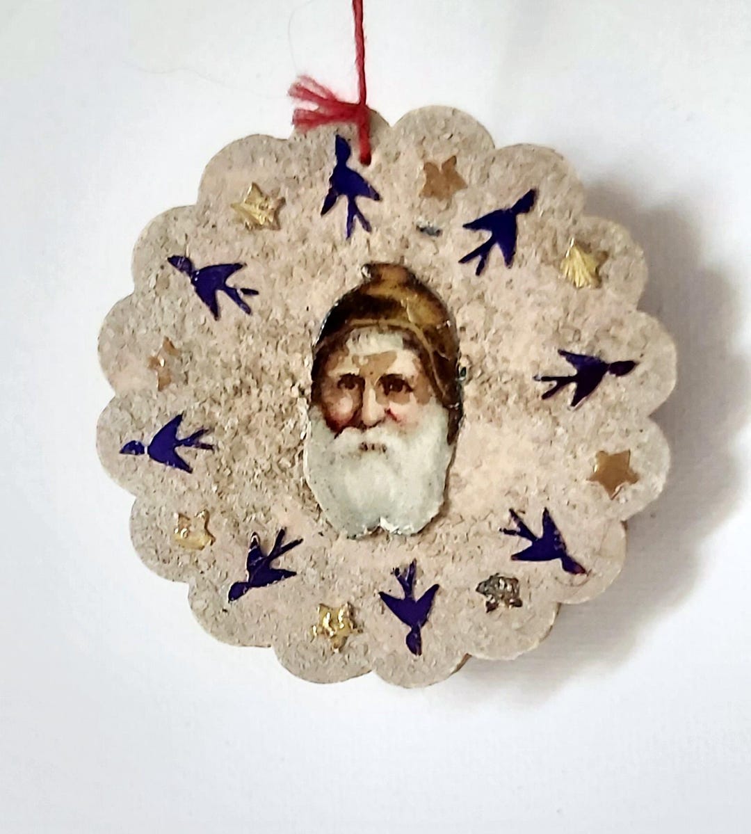Antique Very Rare Cardboard Mica Staniol Christmas Ornament Gablonz ...