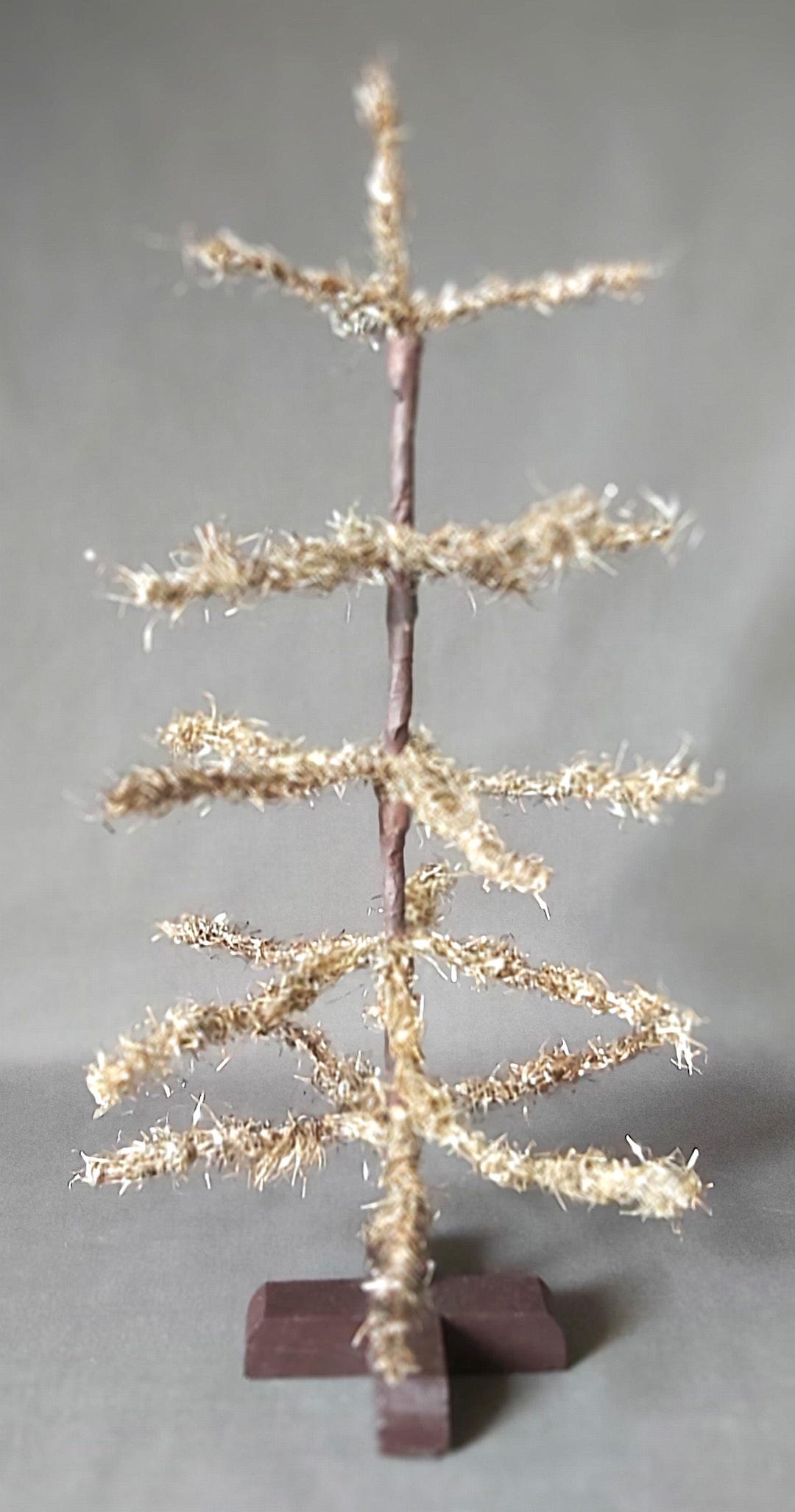 Handmade Small Antique Silver Tinsel Christmas Tree Collectible - Etsy