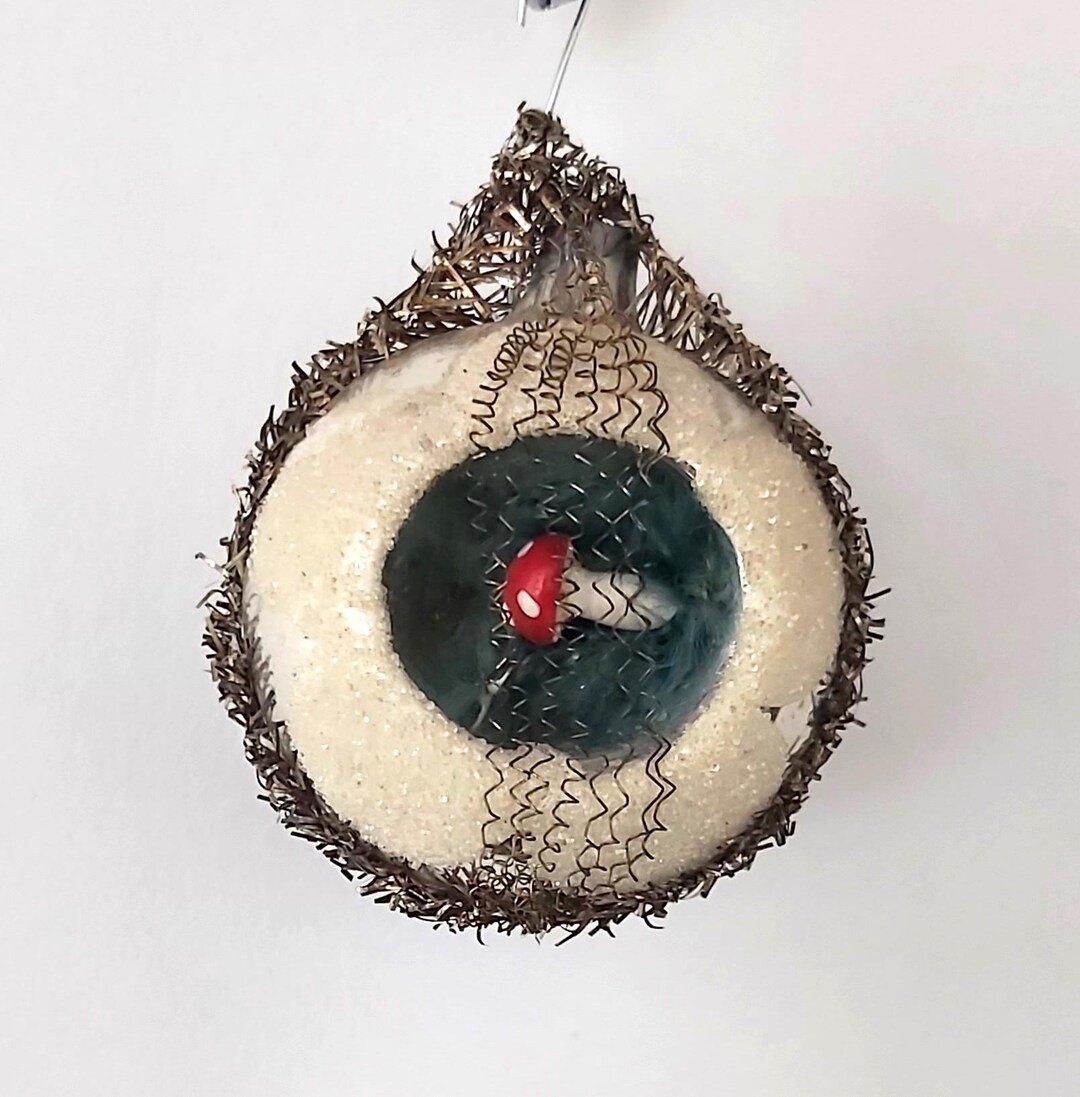 Vintage Diorama Leonic Wire Venetian Dew Glass Ball Christmas Ornament Collectible - Etsy