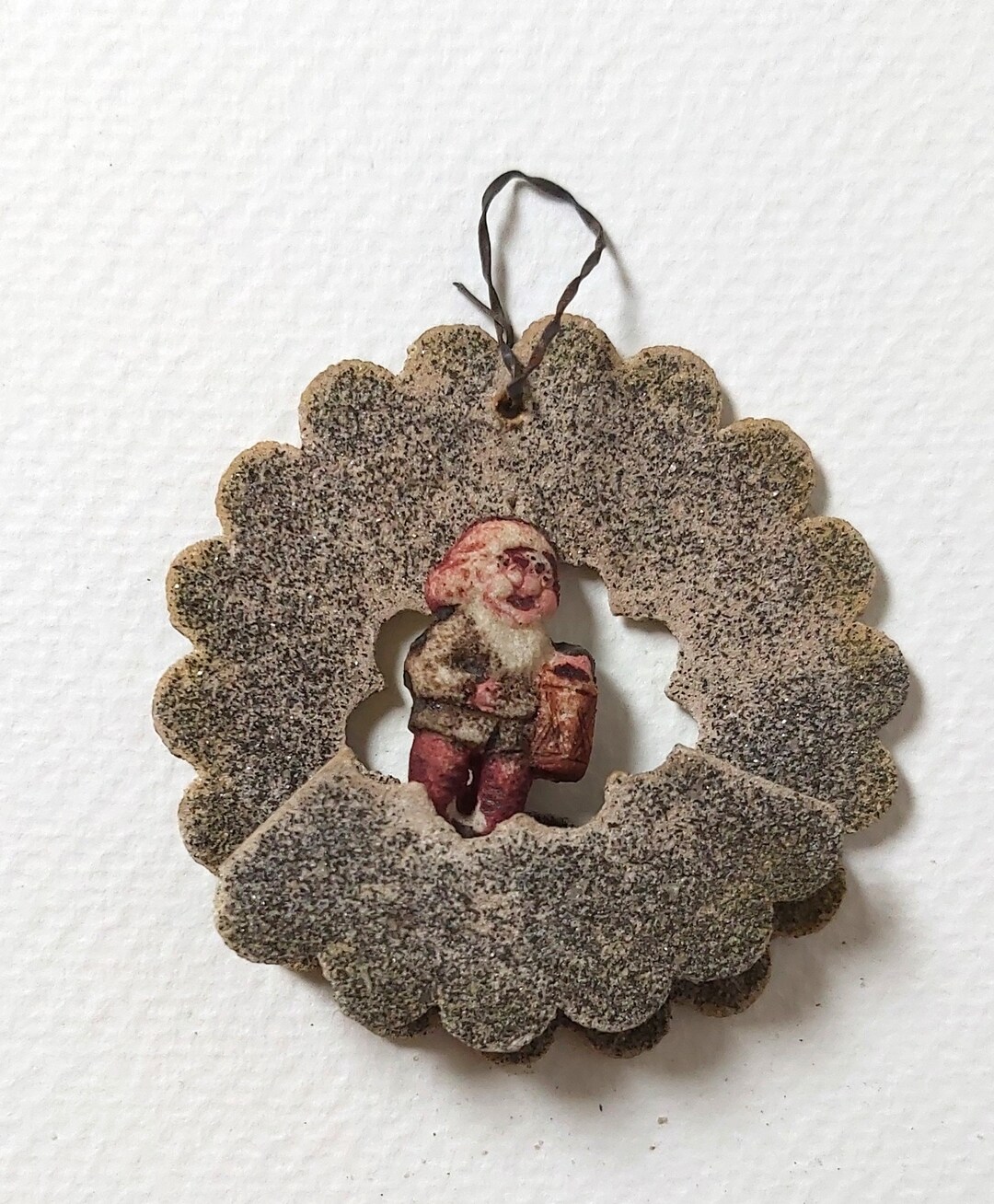 Antique Mica Cardboard Tragant Christmas Ornament Collectible - Etsy