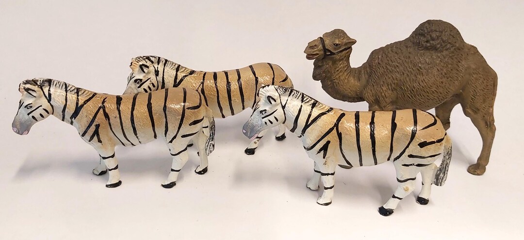 4 Vintage Animals Elastolin Germany Figure Putz Christmas Decoration ...