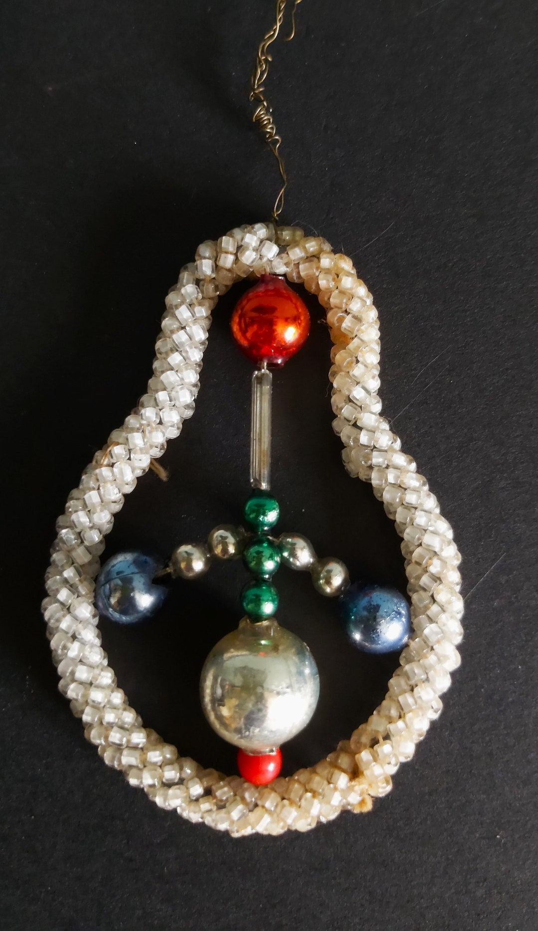 Antique Gablonz Beads Christmas Ornament Handmade Czechoslovakia ...