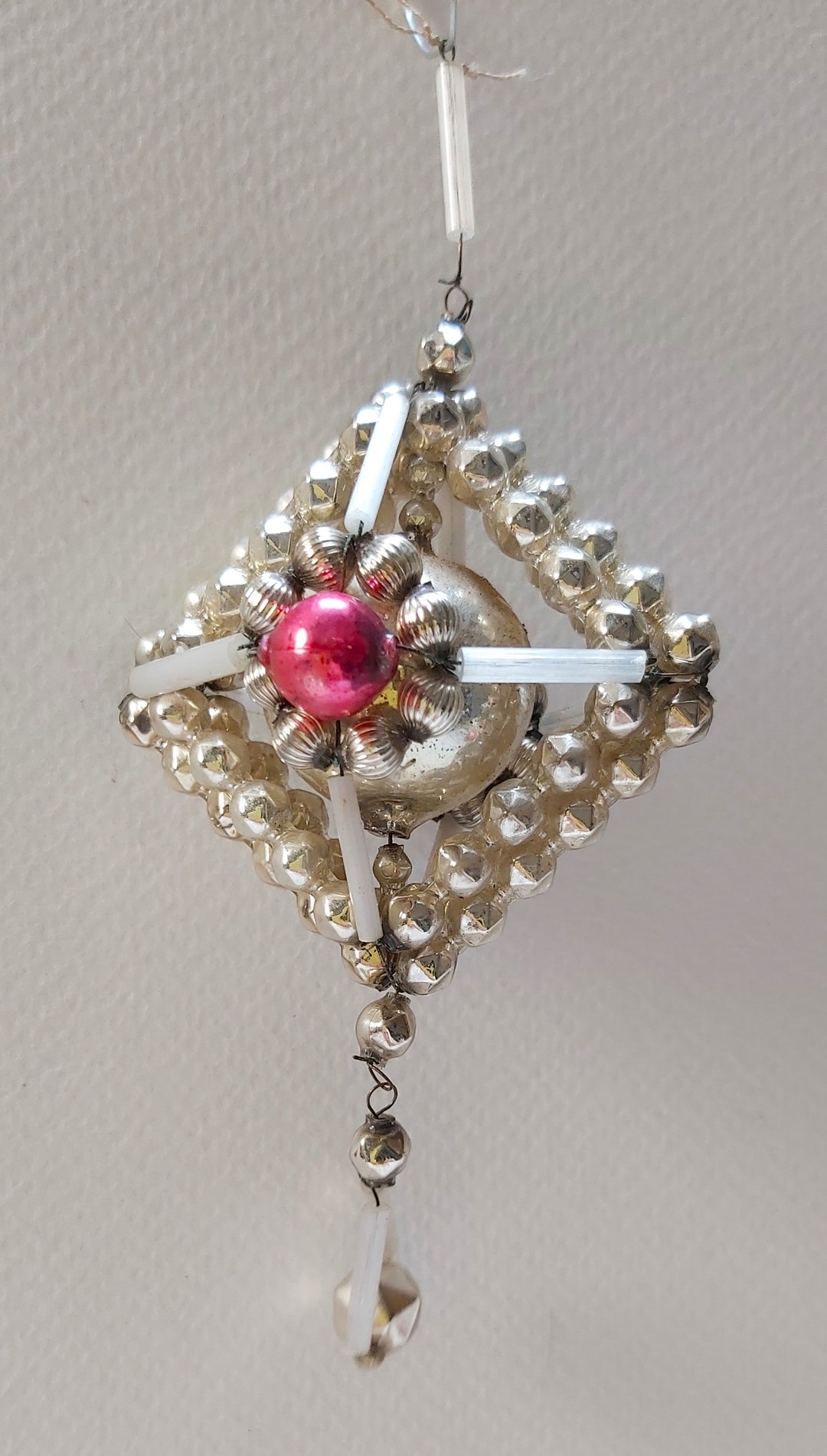 Antique Gablonz Glass Beads Christmas Ornament Collectible Handmade ...