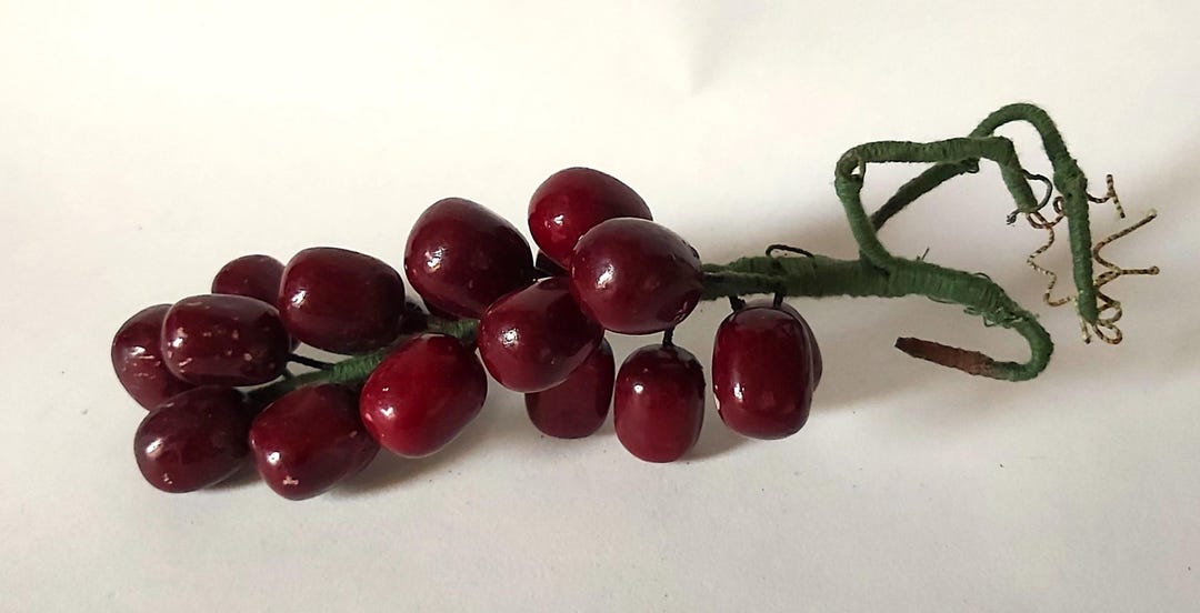 Vintage Glass Bunch of Grapes Dark Red - Etsy