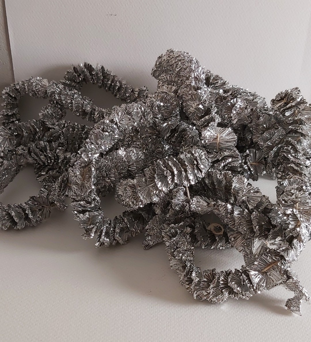 Antique Original Silver Foil Garland Christmas Tree Decorations ...