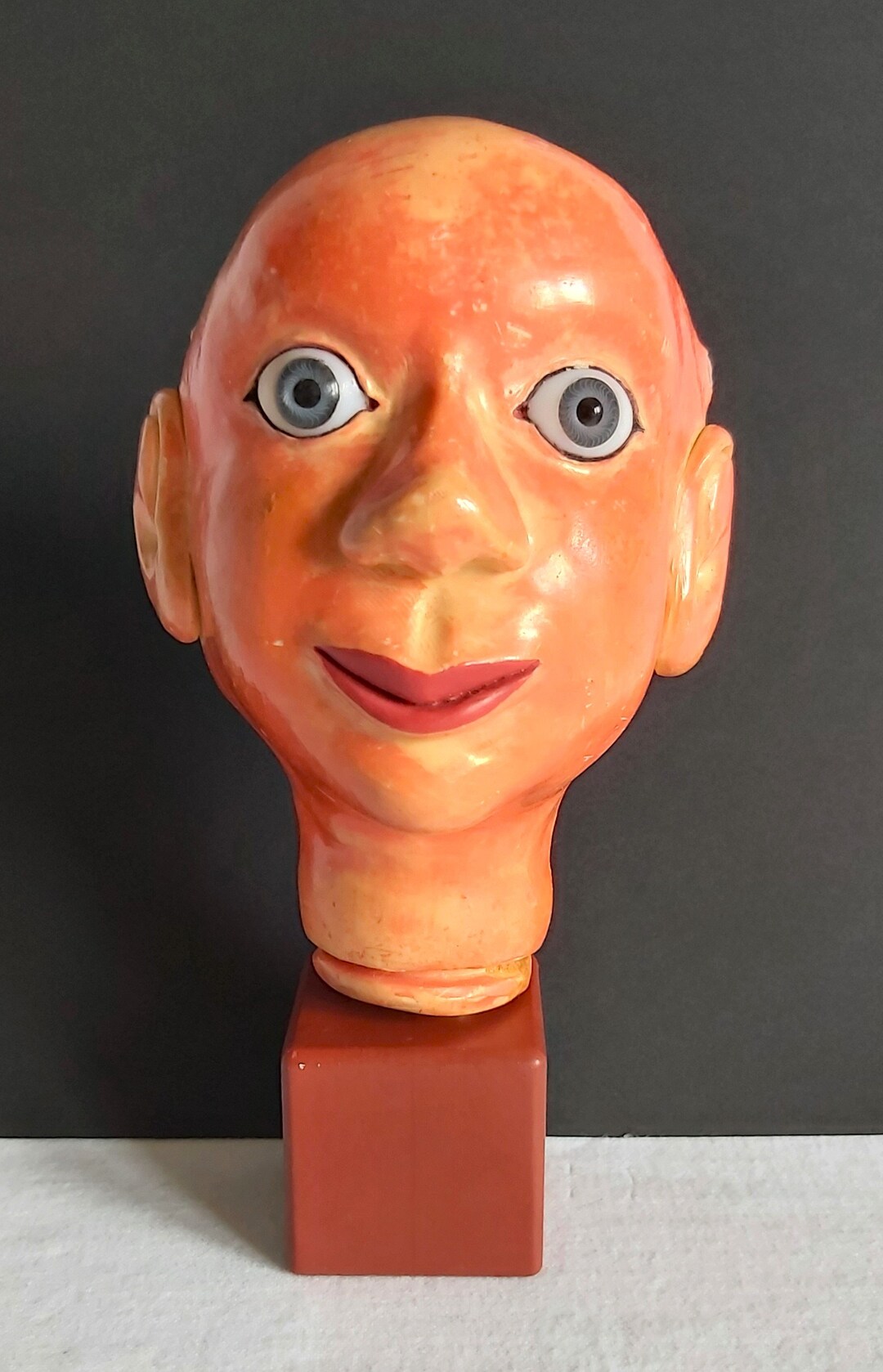 Old Large Marionette Composite Head Collectible Rare Glass Eyes ...