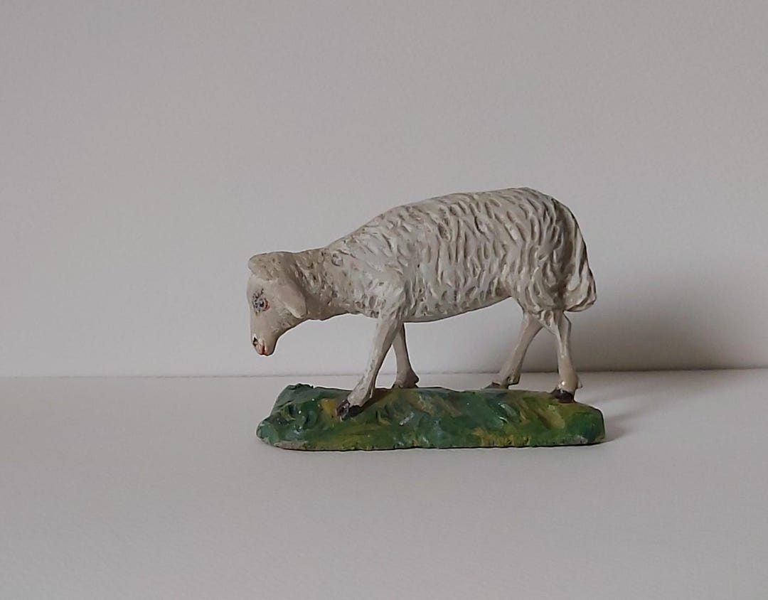 Antique Wooden Putz Sheep Erzgebirge Christmas Ornament Collectible ...