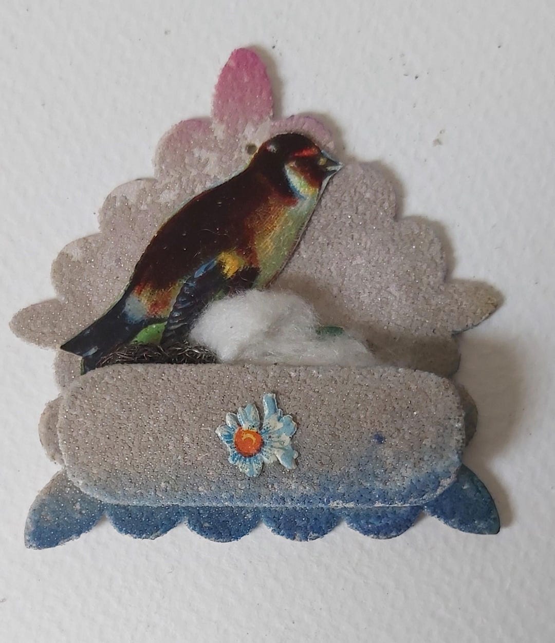 Antique Mica Cardboard Christmas Ornament Gablonz Czech Handmade ...