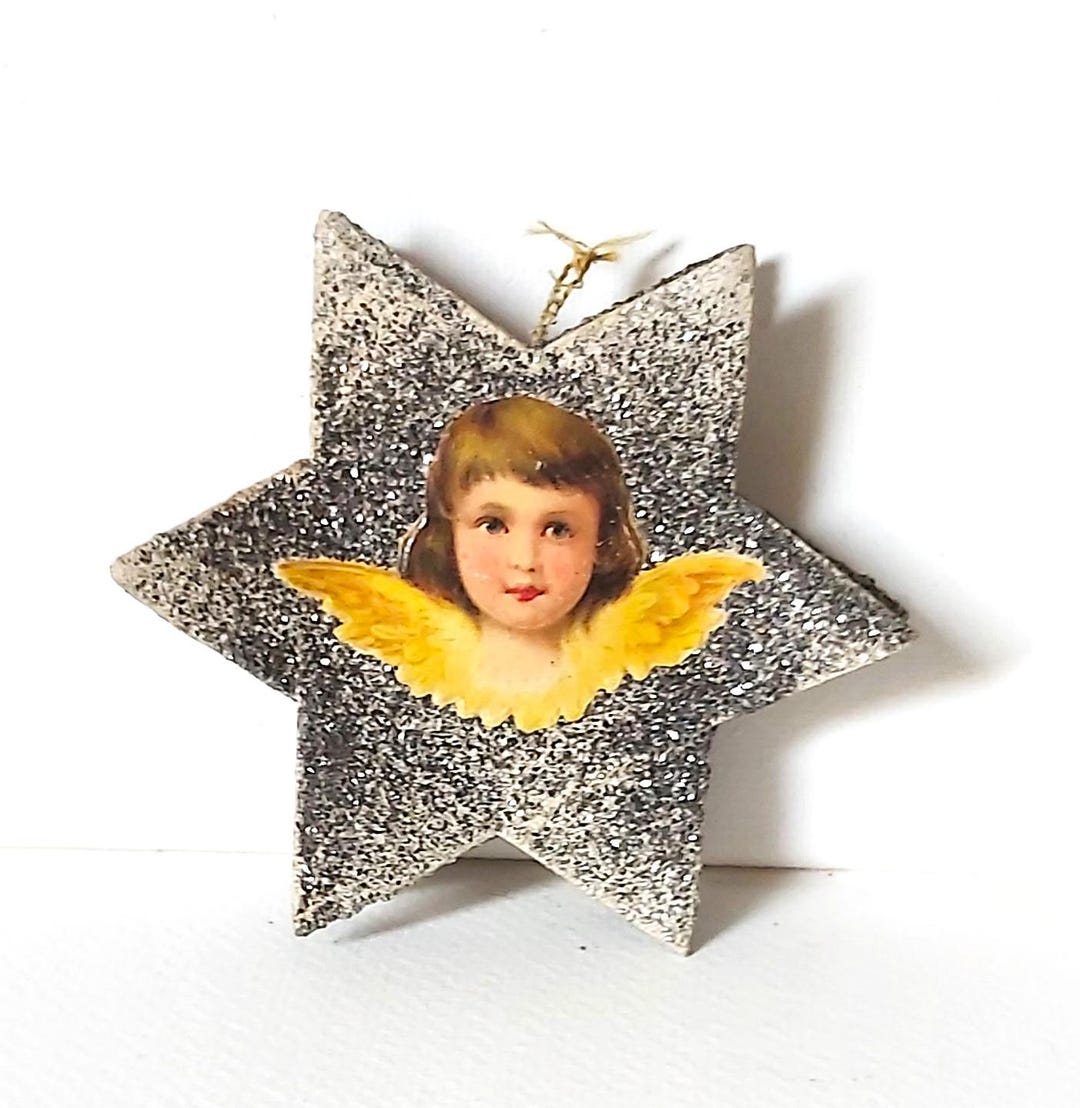 Antique Cardboard Mica Scrap Christmas Ornament Collectible - Etsy