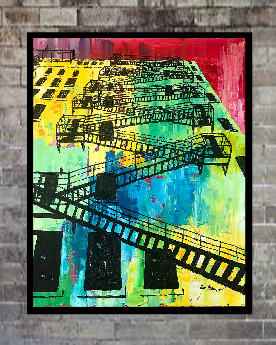 Fire Escape #4, Print of Original Painting by Ben Henry - Etsy