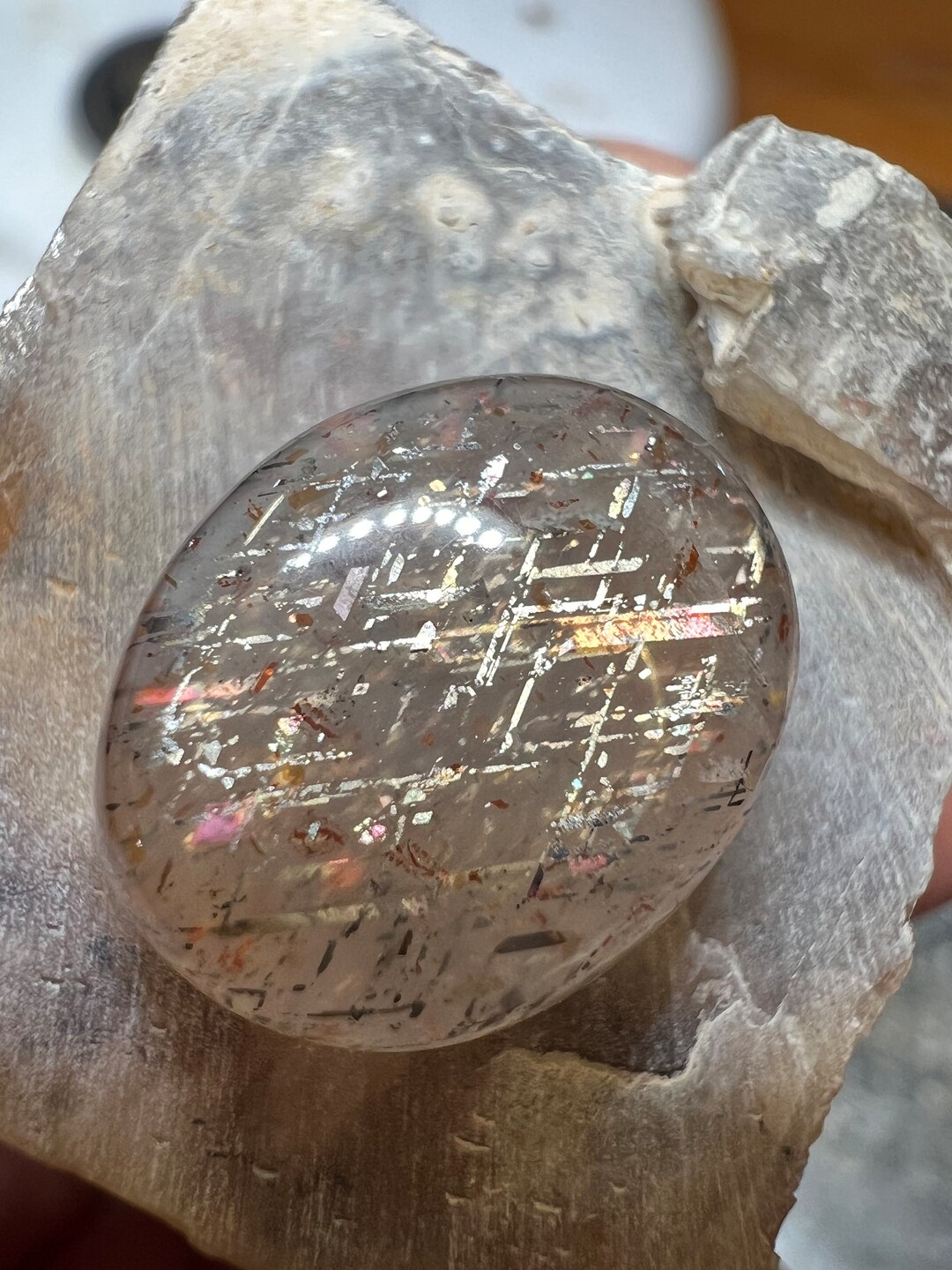Rainbow Lattice Sunstone 7.8cts - Etsy