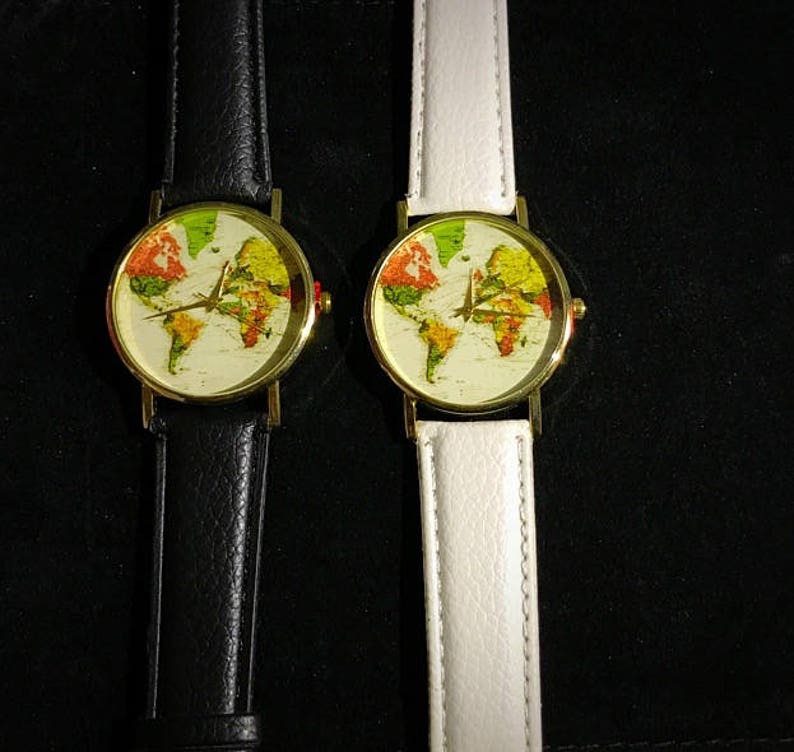 Colorful World Map Watch Men/women Unisex Watch Travel World - Etsy