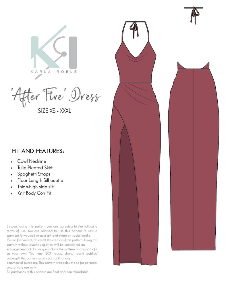 After Five Cowl Neck Tulip Dress - Etsy