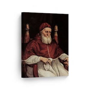 Portrait of Pope Julius II by Raphael Art Canvas Wall Art Print Famous ...