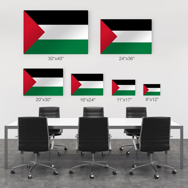 Palestine Flag CANVAS or METAL Wall Art Print Country Flags - Etsy