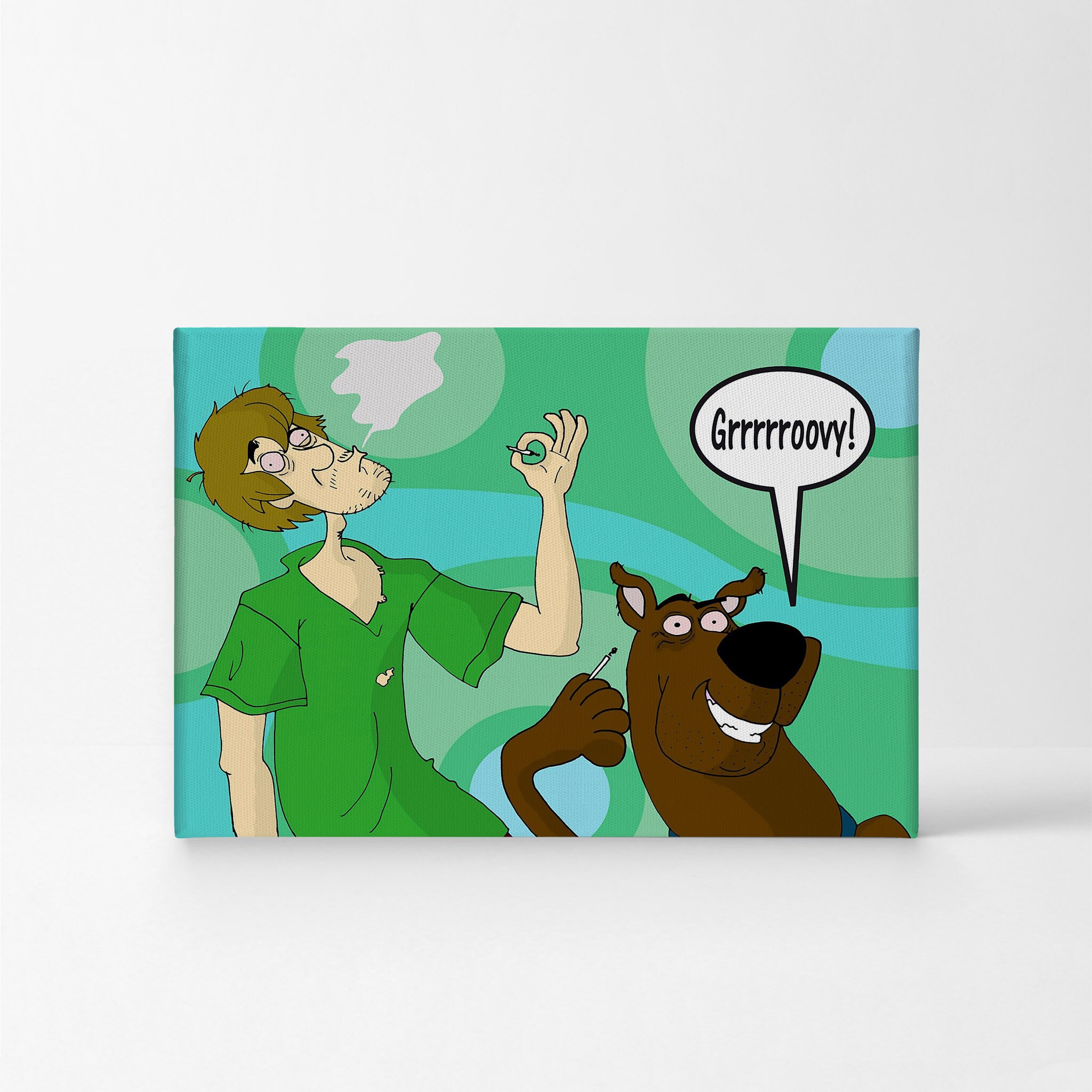 Smoke Wall Art Canvas Wall Art Print Shaggy and Scooby Doo - Etsy