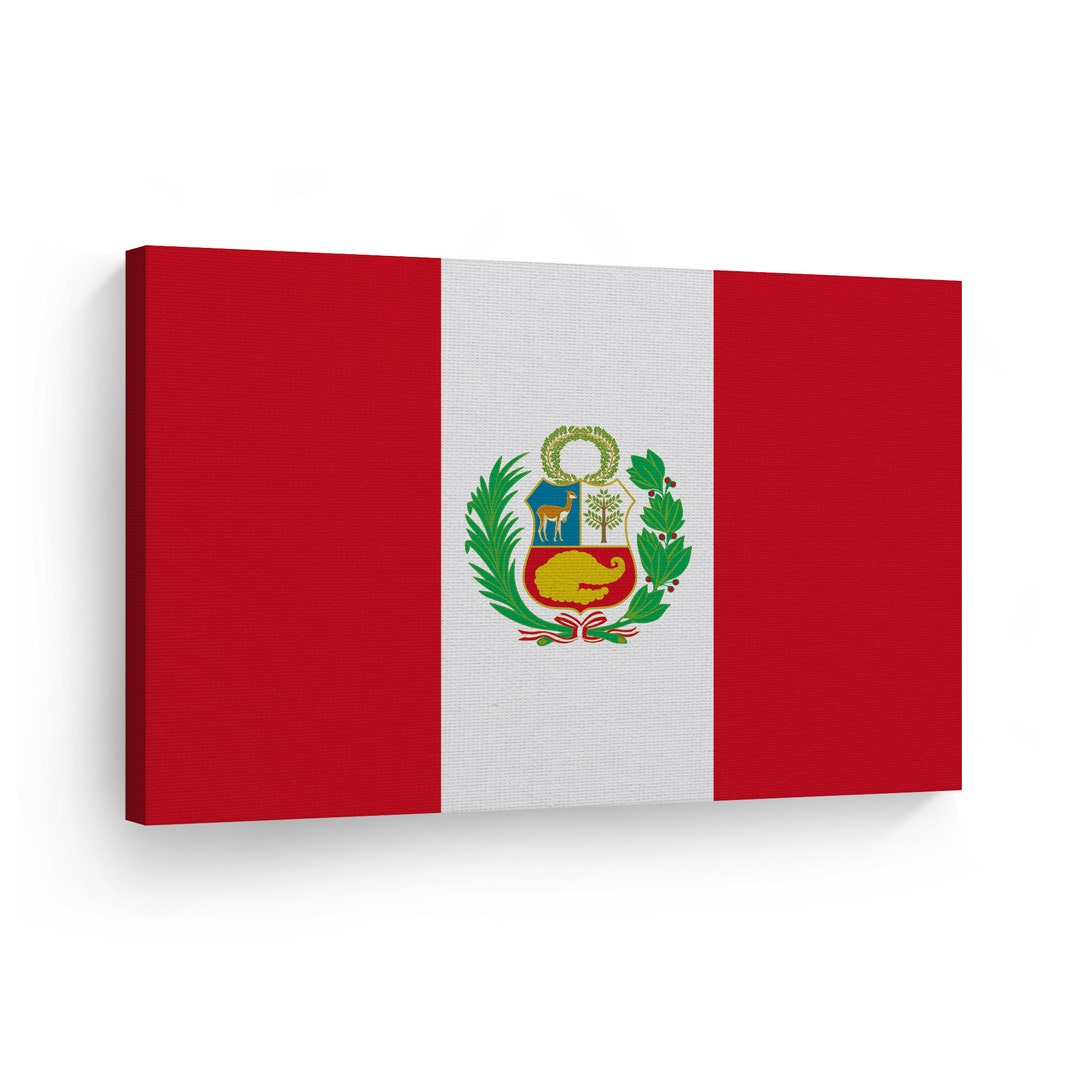 Peru Flag CANVAS or METAL Wall Art Print Country Flags Office Living ...