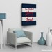 Inspirational Quote Red Calligraphy Navy Blue and White Striped ...
