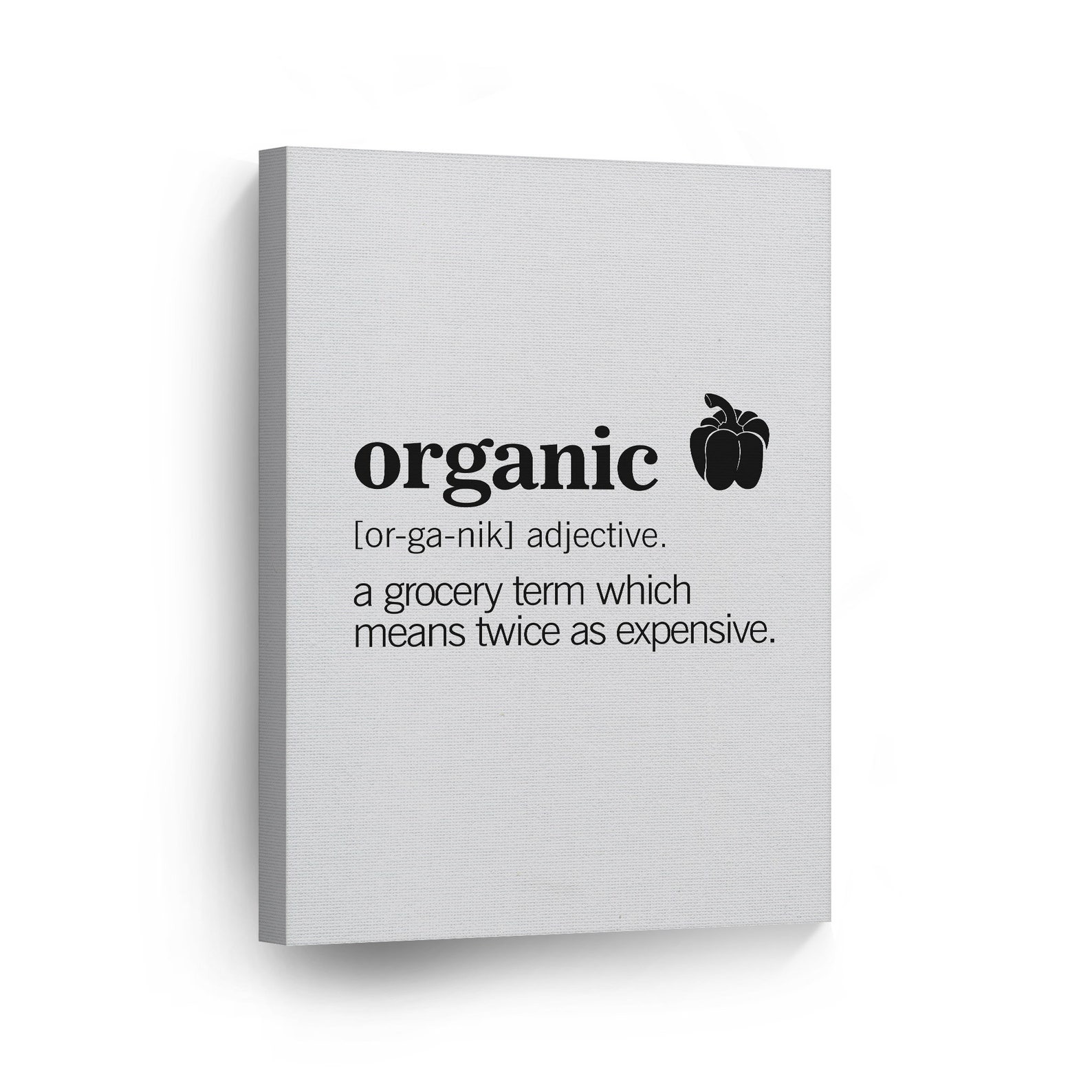 Noun Dictionary Definition of Organic Funny Quote Kitchen Canvas Wall ...