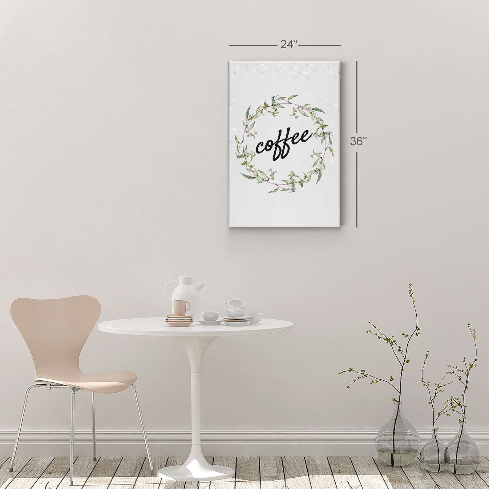 Coffee Floral Frame Canvas Wall Art Print Coffee Sign Kitchen Decor ...