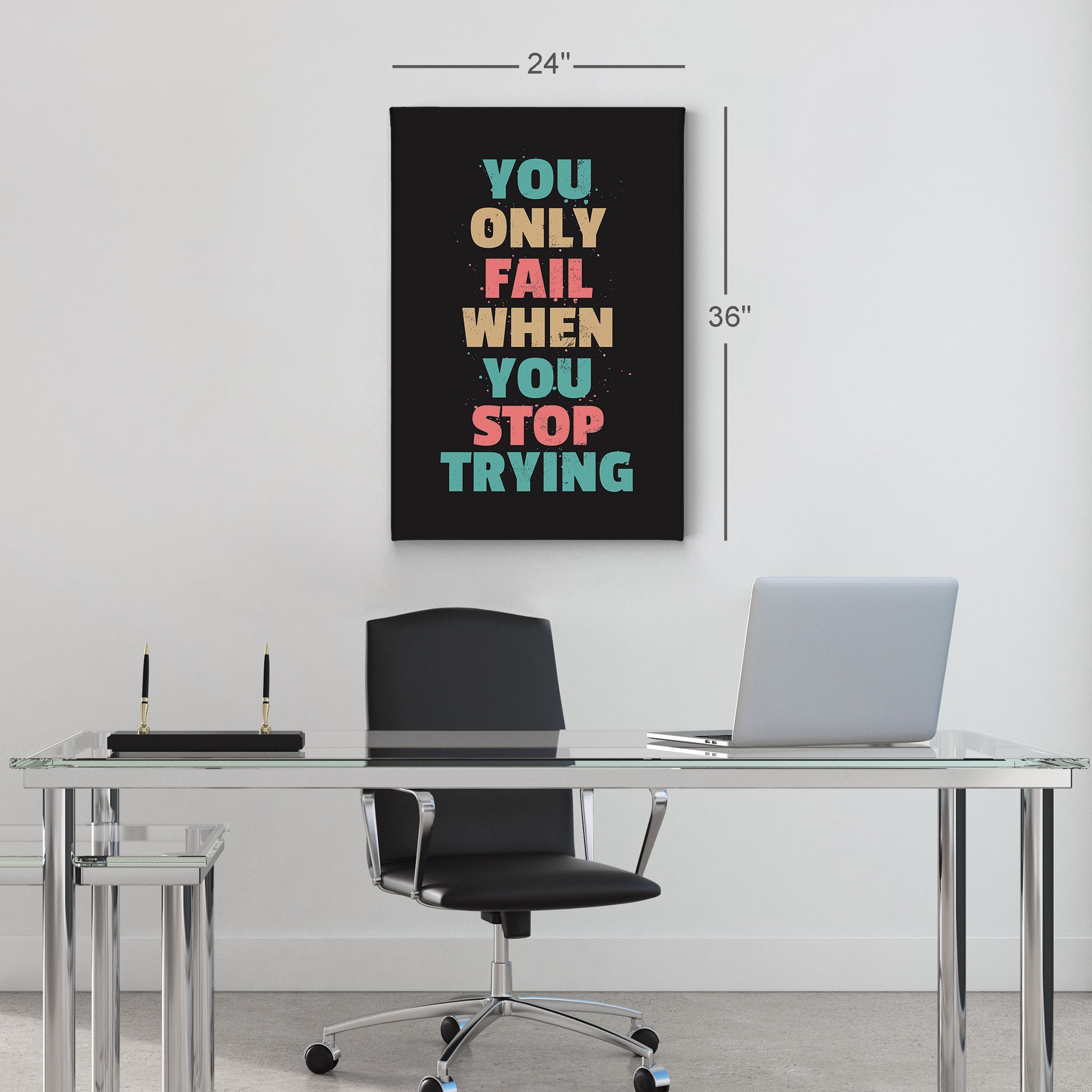 You Only Fail When You Stop Trying Colorful Lettering - Etsy